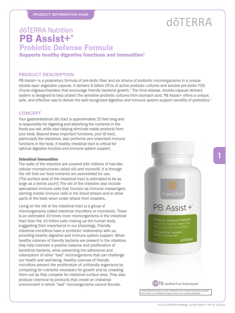 Doterra PB Assist Plus | Download Free PDF | Gastrointestinal Tract ...