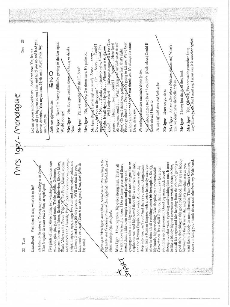 MRS IGER MONOLOGUE Audition Piece | PDF