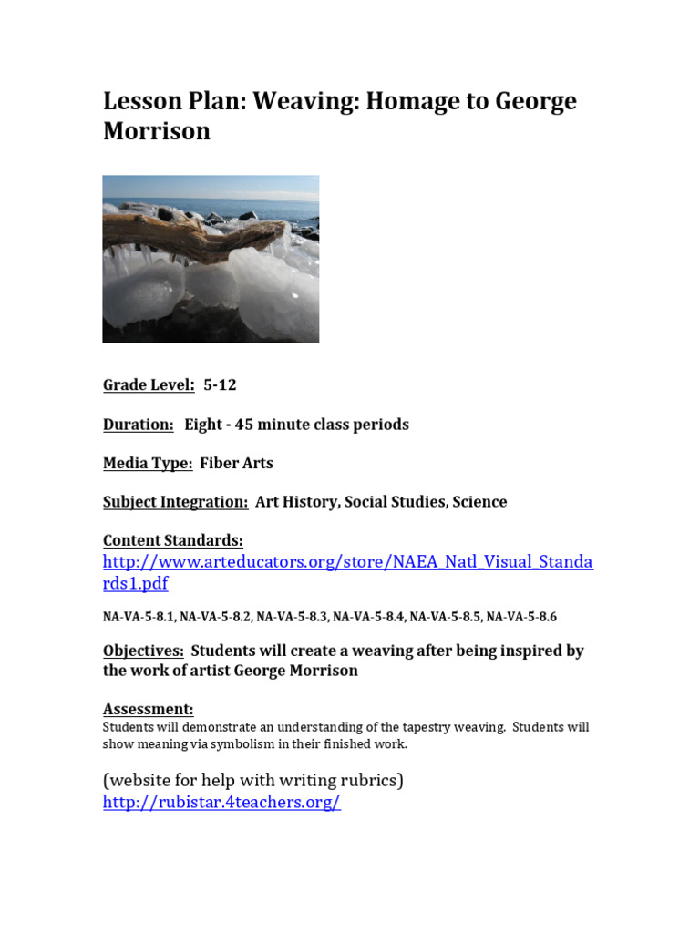 Lesson Plan Weaving | PDF | Weaving | Loom