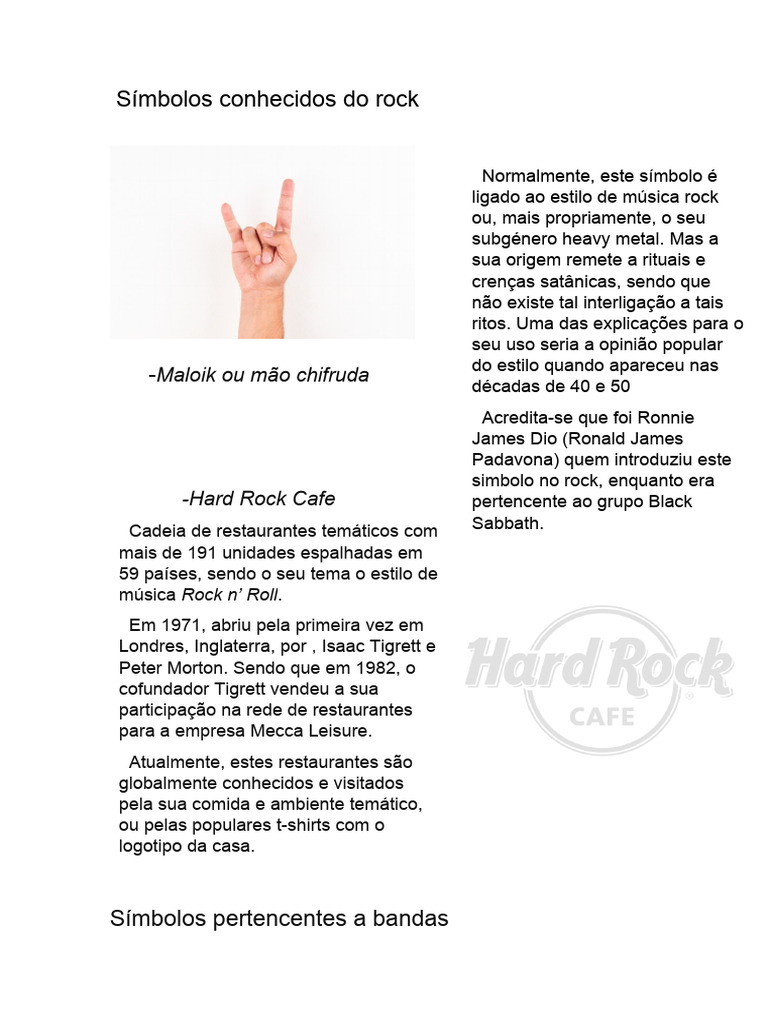 Simbolos Conhecidos Do Rock | PDF | Rock (música) | Heavy metal (gênero ...
