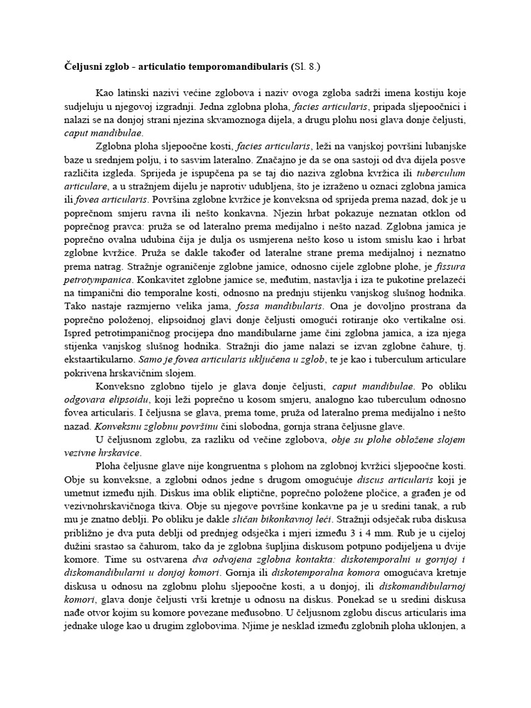 Čeljusni Zglob ČISTO | PDF