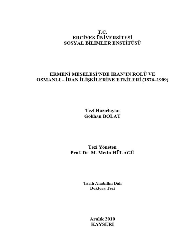 Gokhan Bolat Tez | PDF | History
