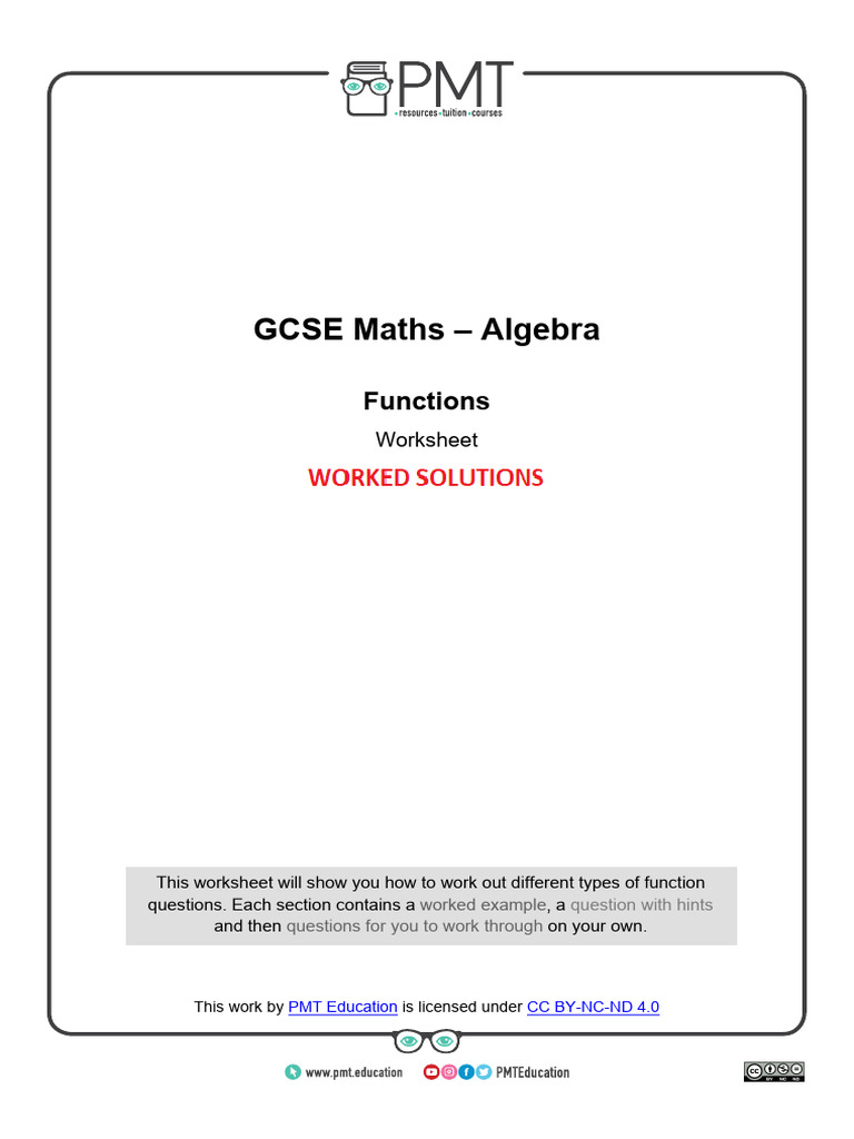 Functions (Worked Examples) | PDF | Function (Mathematics) | Mathematics