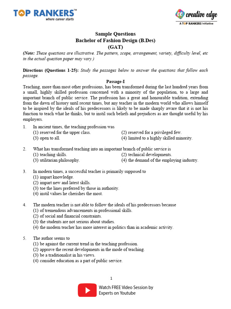 Sample Paper For Bdes 025fdbafd92cd | PDF