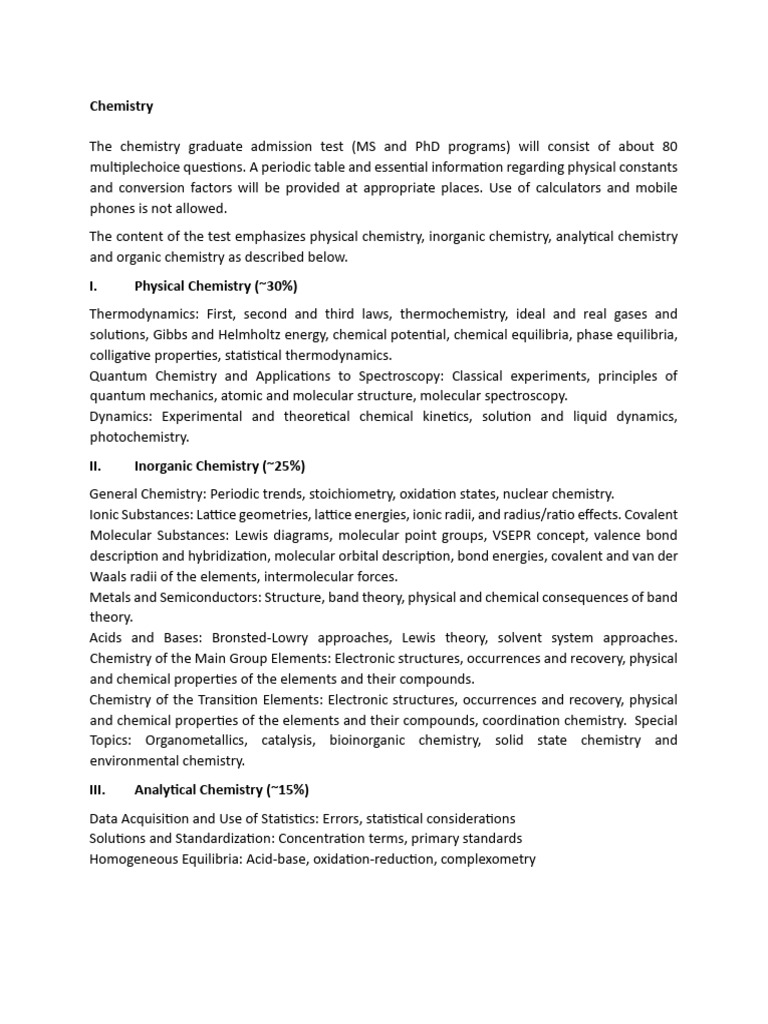 LUMS Chemistry - 1.1 | PDF | Chemistry | Molecules