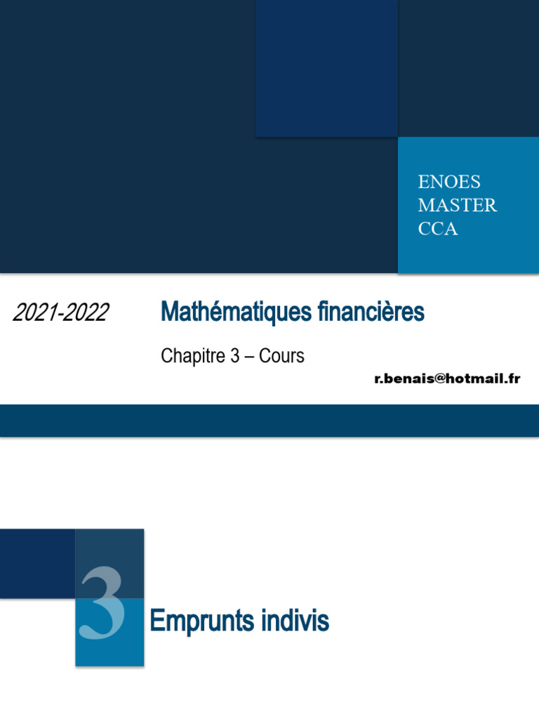 MG1-2018 Chap-3 Cours RB | PDF | Prêts | Finance et gestion monétaire