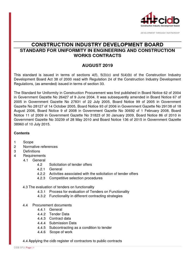 CIDB Standard for Construction Procurement | PDF | Procurement | Business