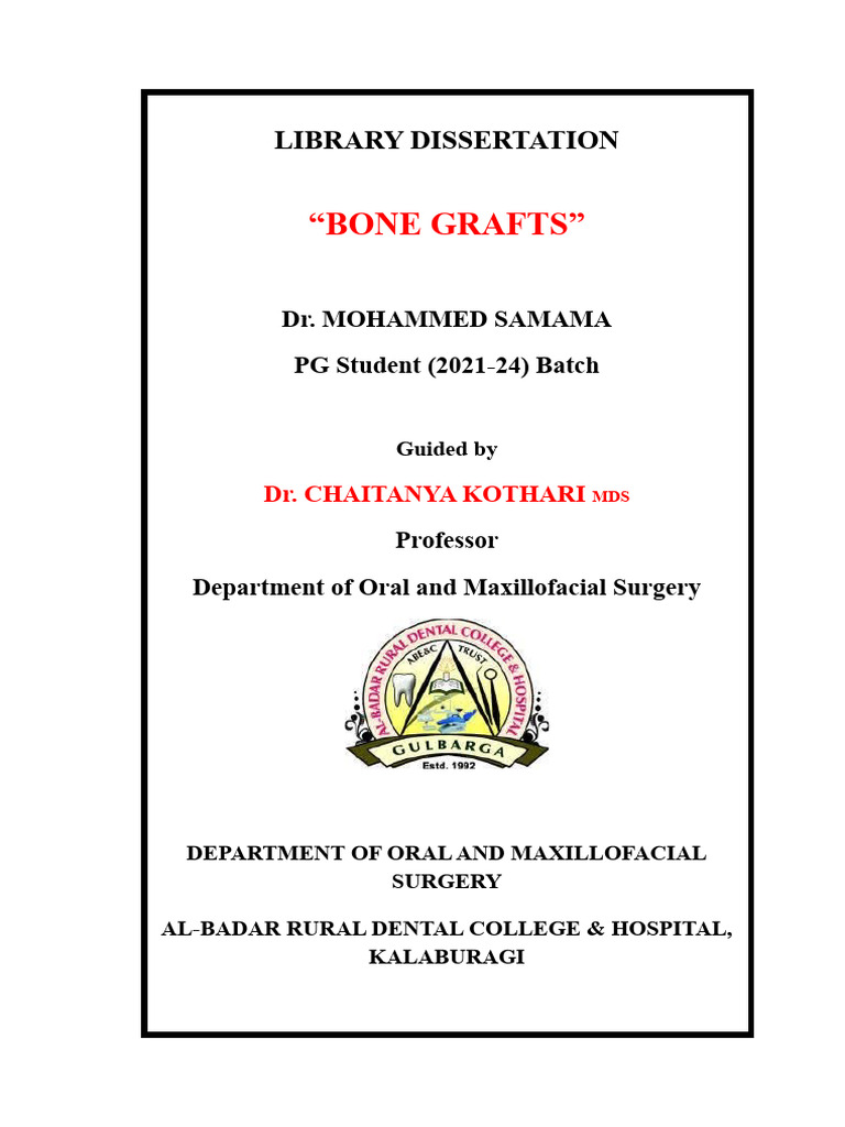LIBRARY DISSERTATION Final | Download Free PDF | Oral And Maxillofacial ...