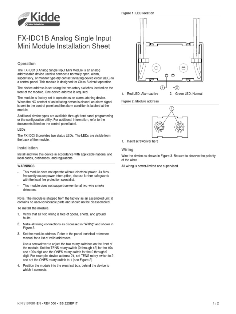 FX Idc1b Kidde Manual Instalacion | PDF | Switch | Electrical Wiring
