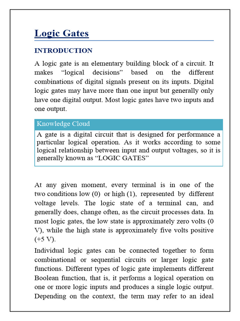 Logic Gate | PDF