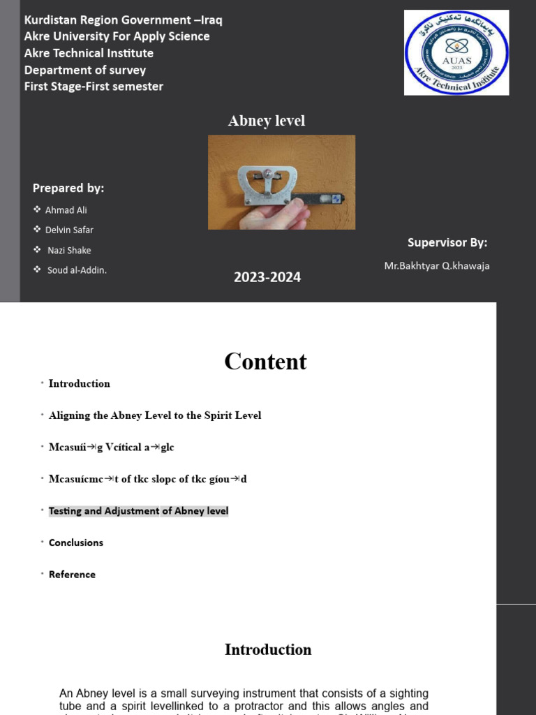 Abney Level | PDF | Surveying | Metrology