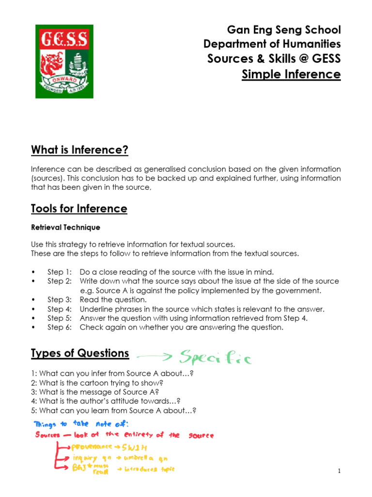 Simple Inference Notes (Student Copy) | PDF | Inference | Economies