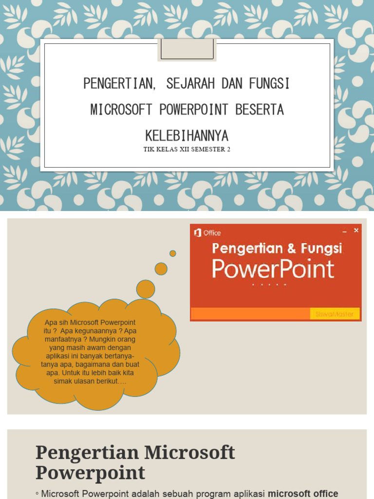 Pengertian, Sejarah Dan Fungsi Microsoft Powerpoint | PDF | Seni | Komputer