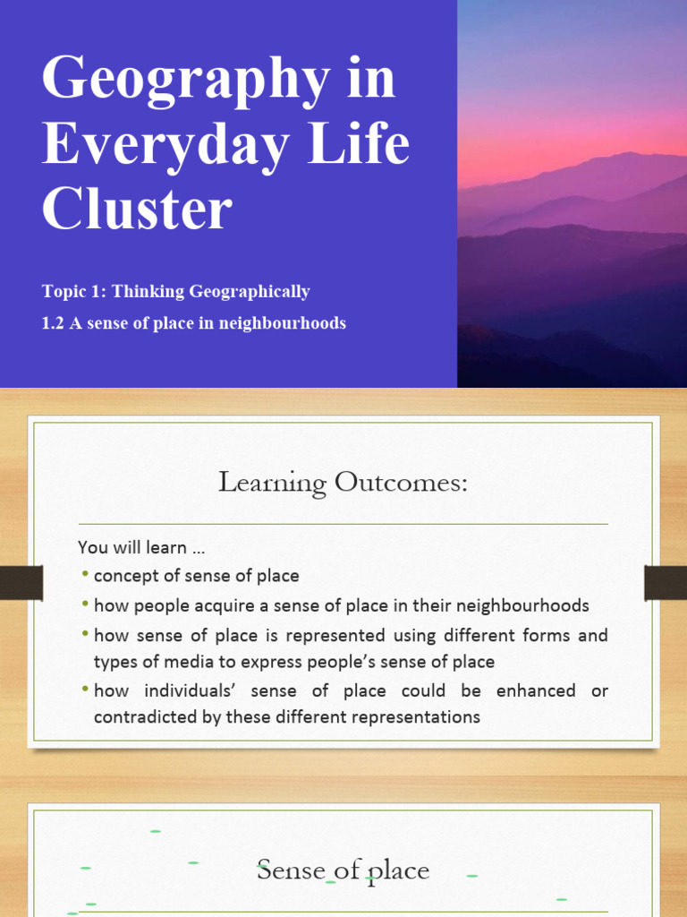 Understanding Sense of Place in Geography | PDF | Knowledge | Experience