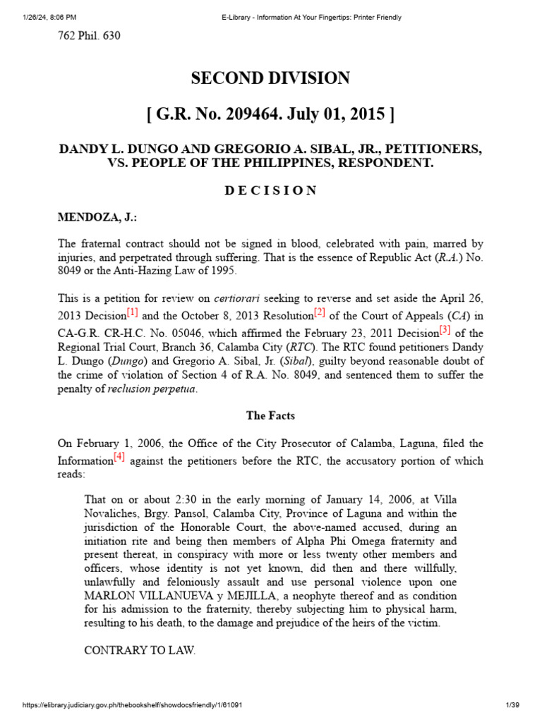 Dungo vs. People | PDF | Appeal | Crimes