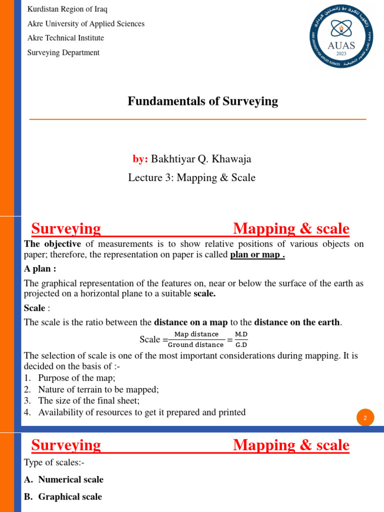 Lec3 Mapping & Scale | PDF | Surveying | Map
