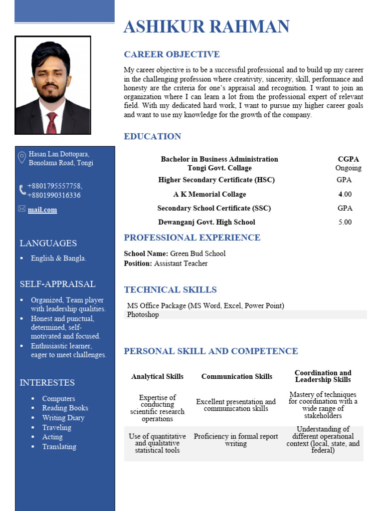 Ashik CV 2 | PDF | Expert | Teachers
