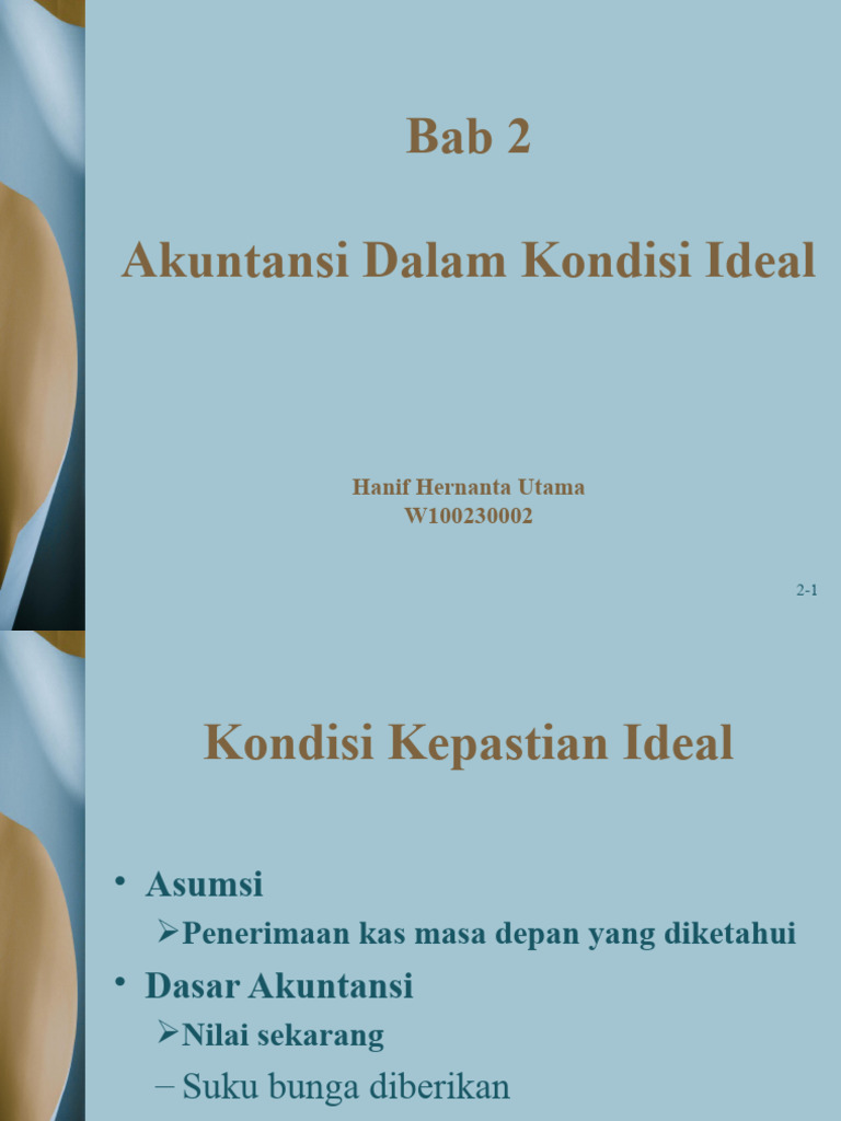 Teori Akuntansi Kondisi Ideal - Hanif | PDF