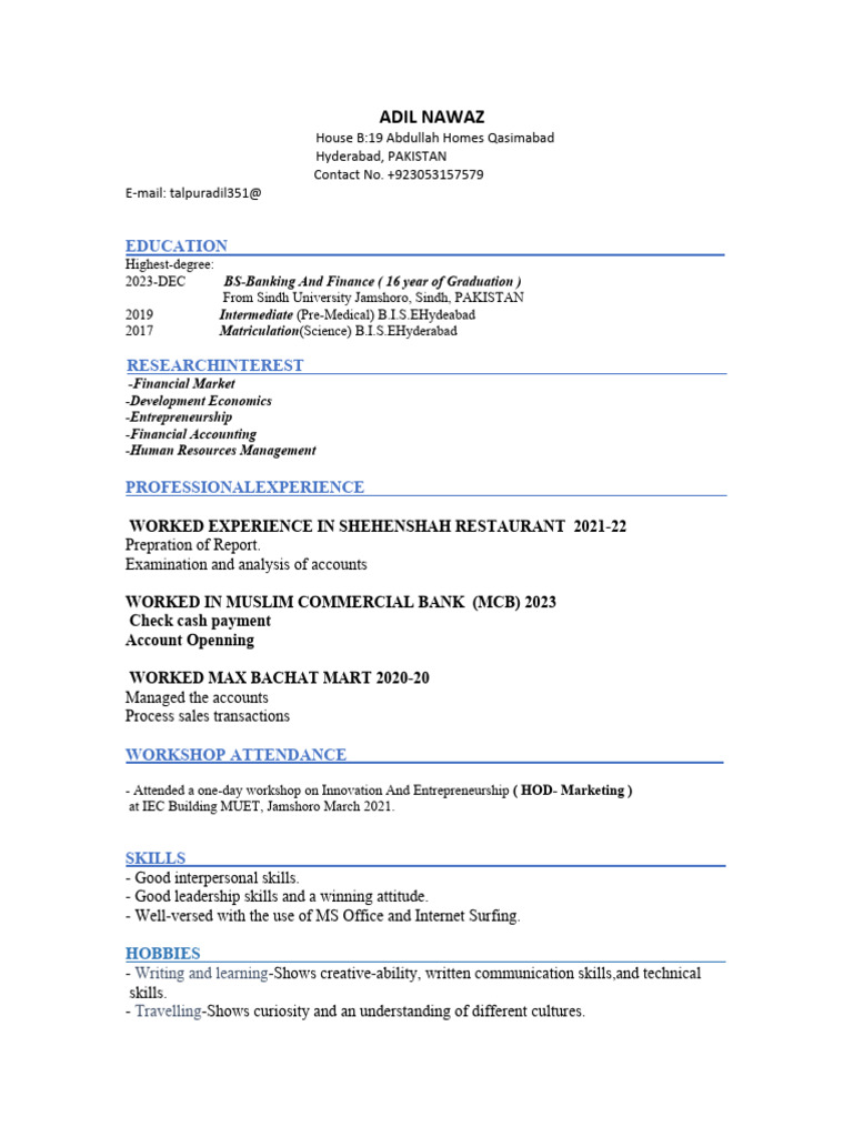 Adil CV | PDF | Business
