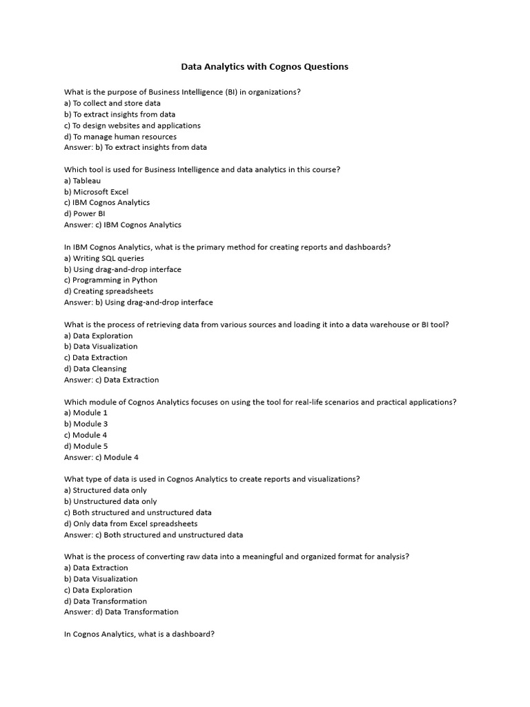 Data Analytics With Cognos Questions | PDF | Cluster Analysis | Machine Learning