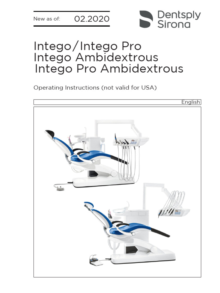 Sirona Intego Service Manual | PDF | Chair | Disinfectant