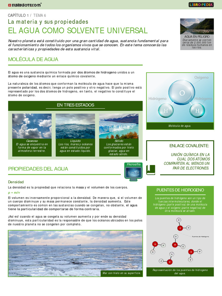 El Agua Como Disolvente Universal | Descargar gratis PDF | Agua ...