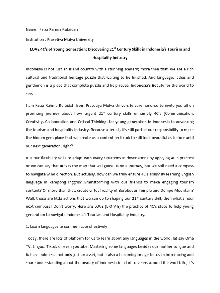 Speech Script GPT | PDF | Tourism | Learning