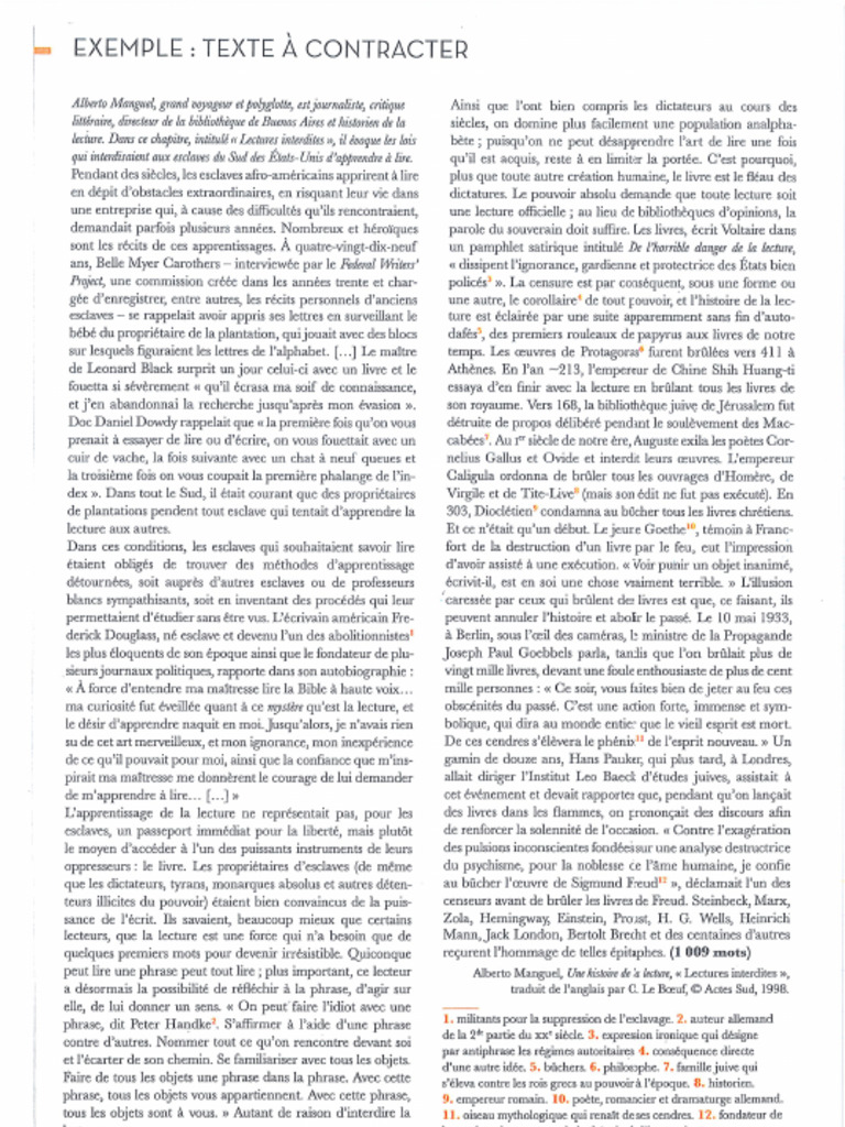 Contraction Texte Alberto Manguel | PDF
