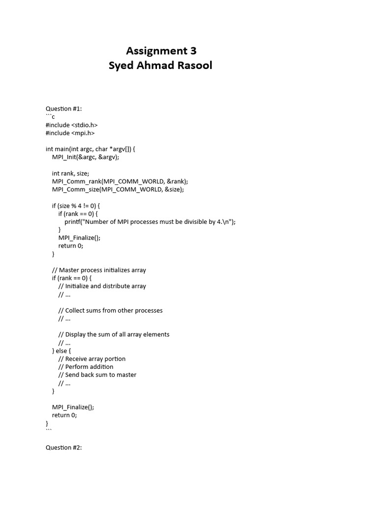 MPI and OpenMP Programming Assignment | PDF | Teaching Methods & Materials | Technology ...