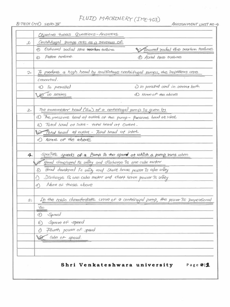 Fluid - Machinery Unit 4 | PDF | Teaching Methods & Materials | Science & Mathematics