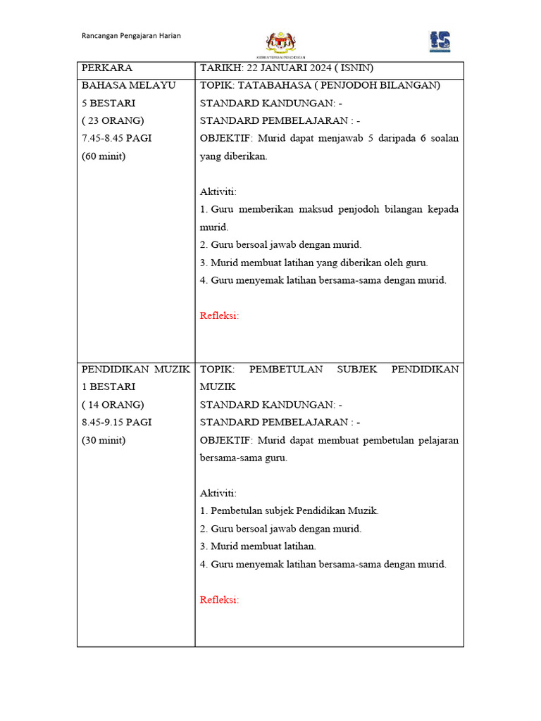 RPH Ulangkaji 2 | PDF