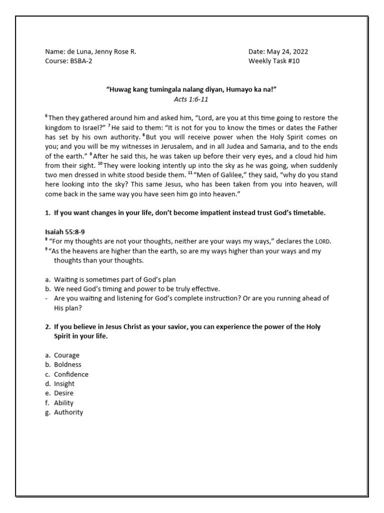 #10 Huwag Kang Tumingala Nalang Diyan, Humayo Ka Na! | PDF | Jesus | Heaven