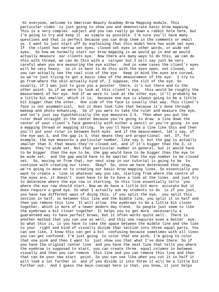 Basic Brow Mapping - mp4 | PDF | Eyebrow