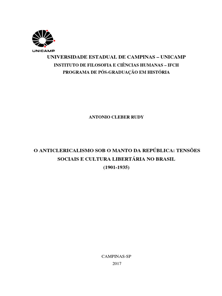 Anticlericalismo e Cultura Libertária no Brasil | PDF | Papa | Igreja ...