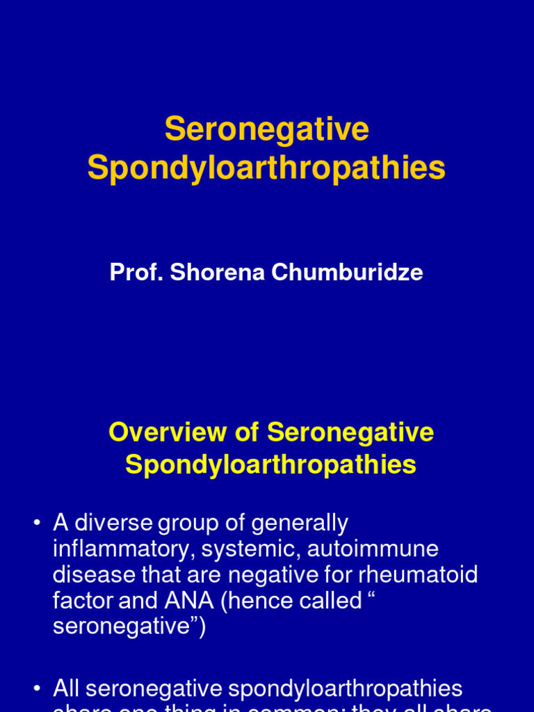 Overview of Seronegative Spondyloarthropathies | PDF | Psoriasis ...