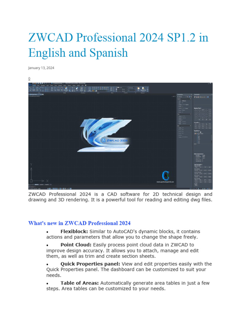 ZWCAD Professional 2024 SP1.2 in English | PDF | 3 D Computer Graphics | Auto Cad