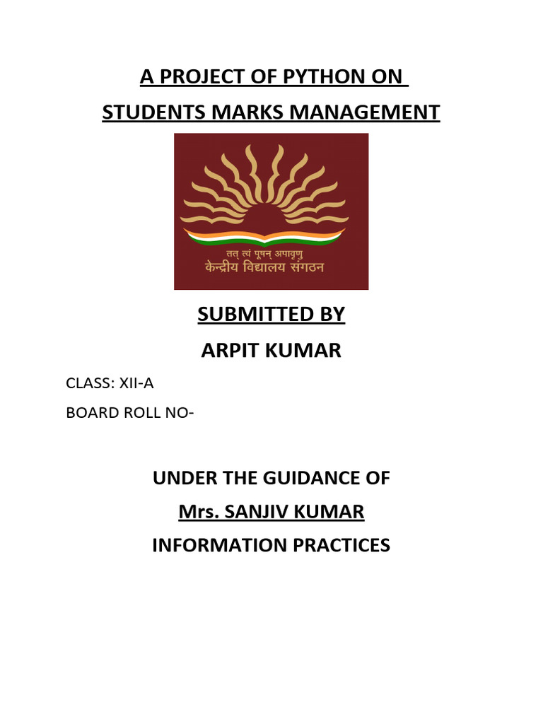 Student Marks Management System | PDF