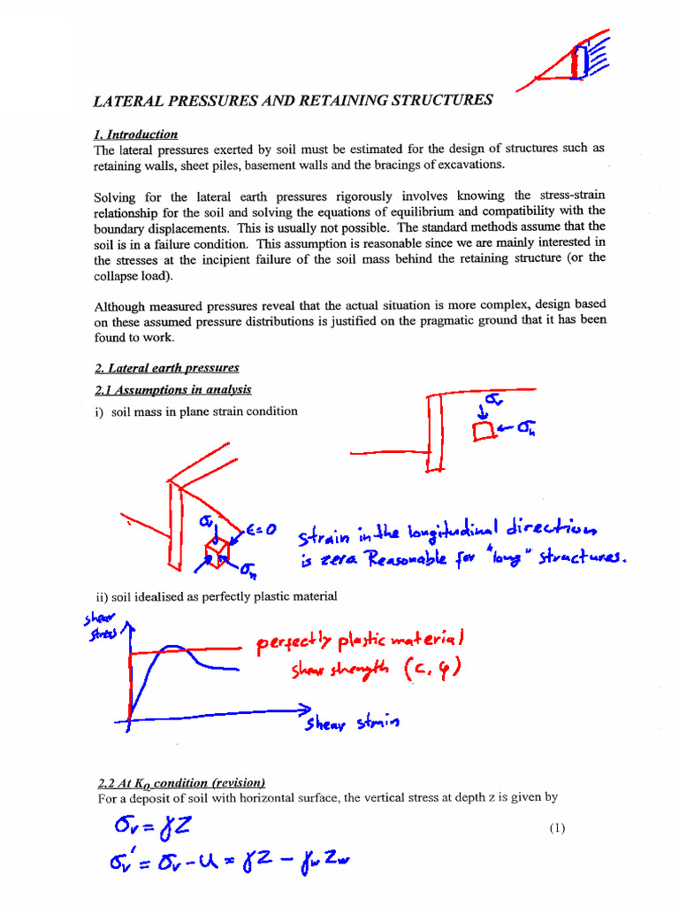 GE3 Handouts - Retaining Structures | PDF