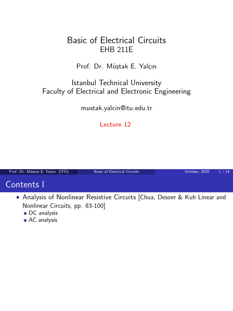 Ders 15 | PDF | Electrical Network | Direct Current