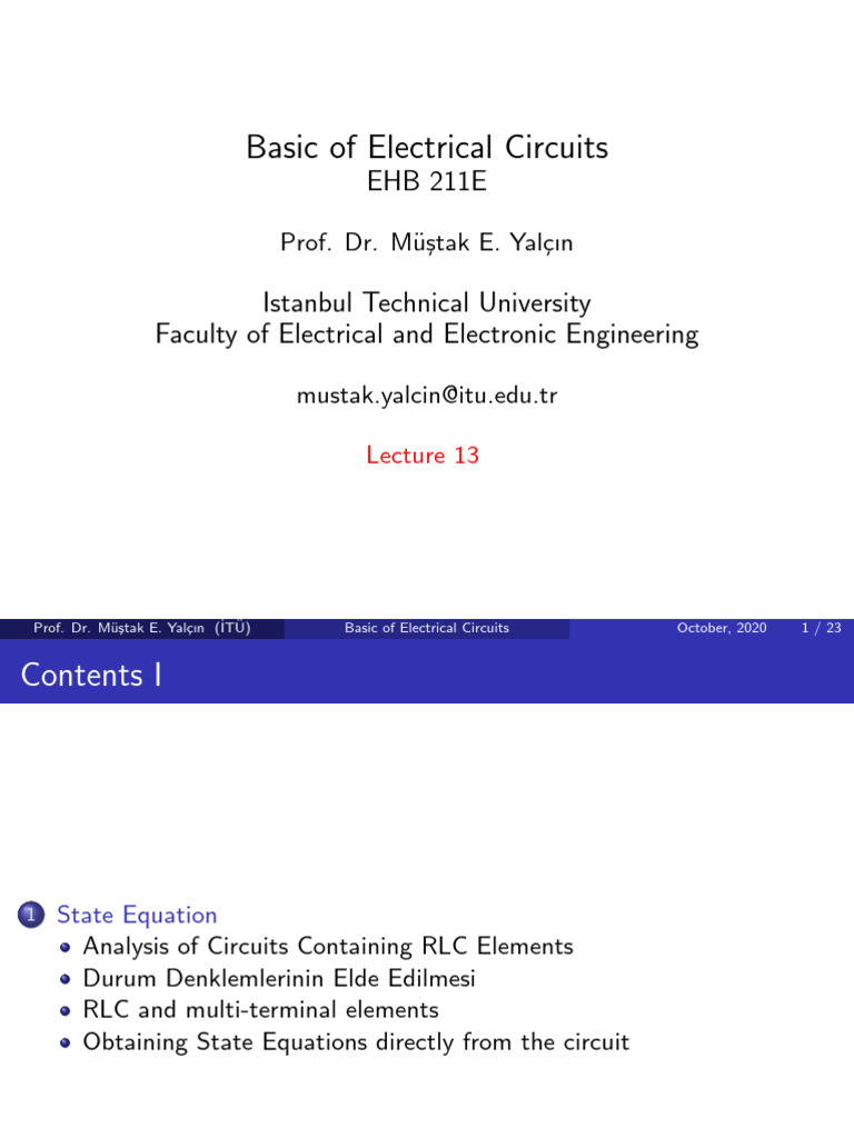 Ders 16 | PDF | Electrical Network | Electronics