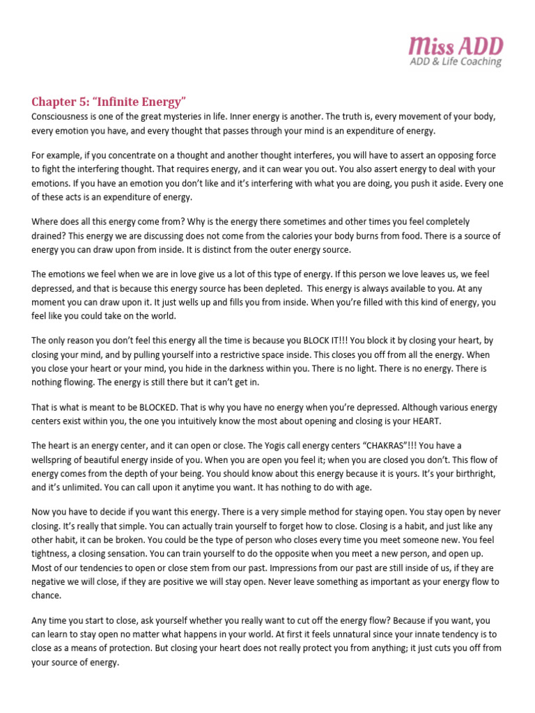 The Untethered Soul - Chapter 5 - Infinite Energy | PDF | Thought ...