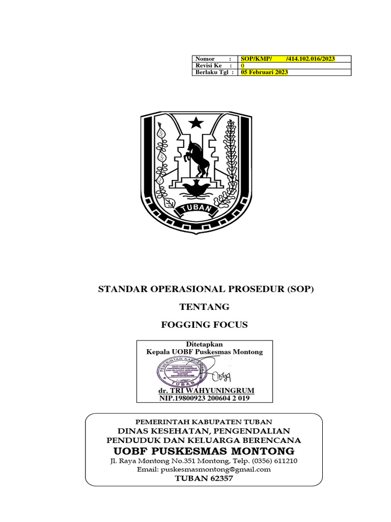 Sop Fogging Fokus (Pengasapan) | PDF