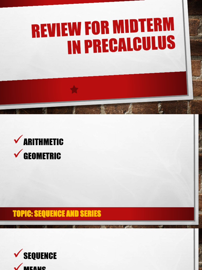 Precalculus Review: Sequences & Series | PDF | Elementary Mathematics ...