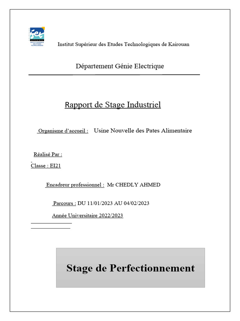 Rapport de Stage-1 | PDF
