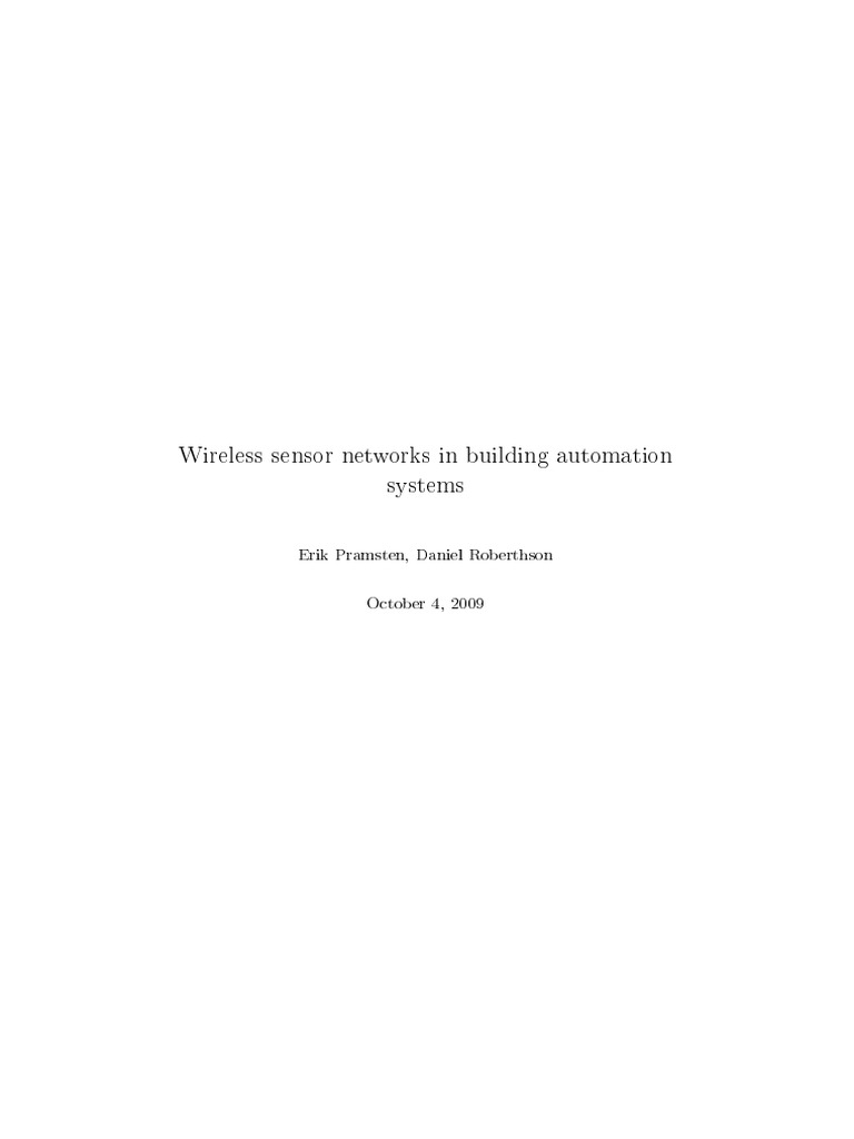 Building Automation | PDF | Computer Network | Wireless Lan