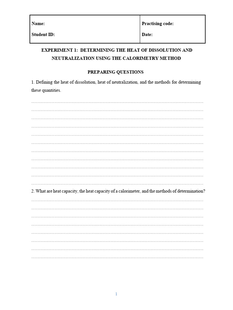 Physical Chemistry Report | PDF | Applied And Interdisciplinary Physics ...