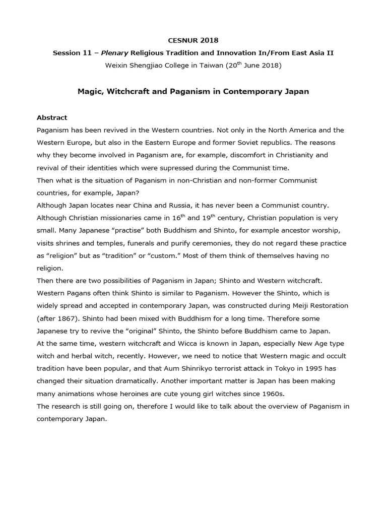 Japanese Paganism & Witchcraft | PDF | Witchcraft | Shinto