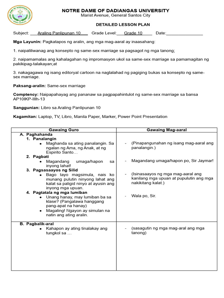 Same-Sex Marriage Lesson Plan | PDF