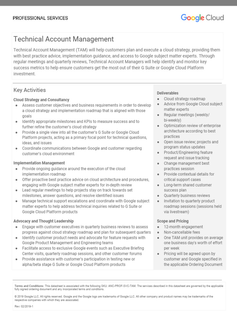 Technical Account Management-Google | PDF | Cloud Computing | Information Technology