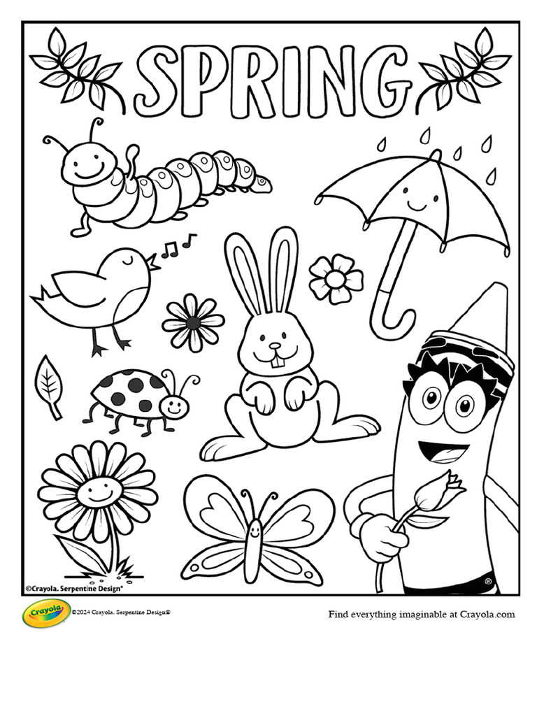 All Things Spring Coloring Page - Crayola | PDF | Art | Lifestyle